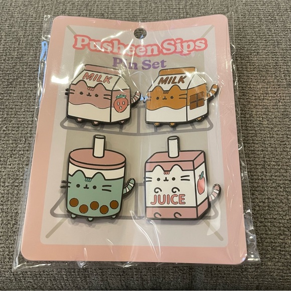 Pusheen | Accessories | New Pusheen Sips Pin Set | Poshmark